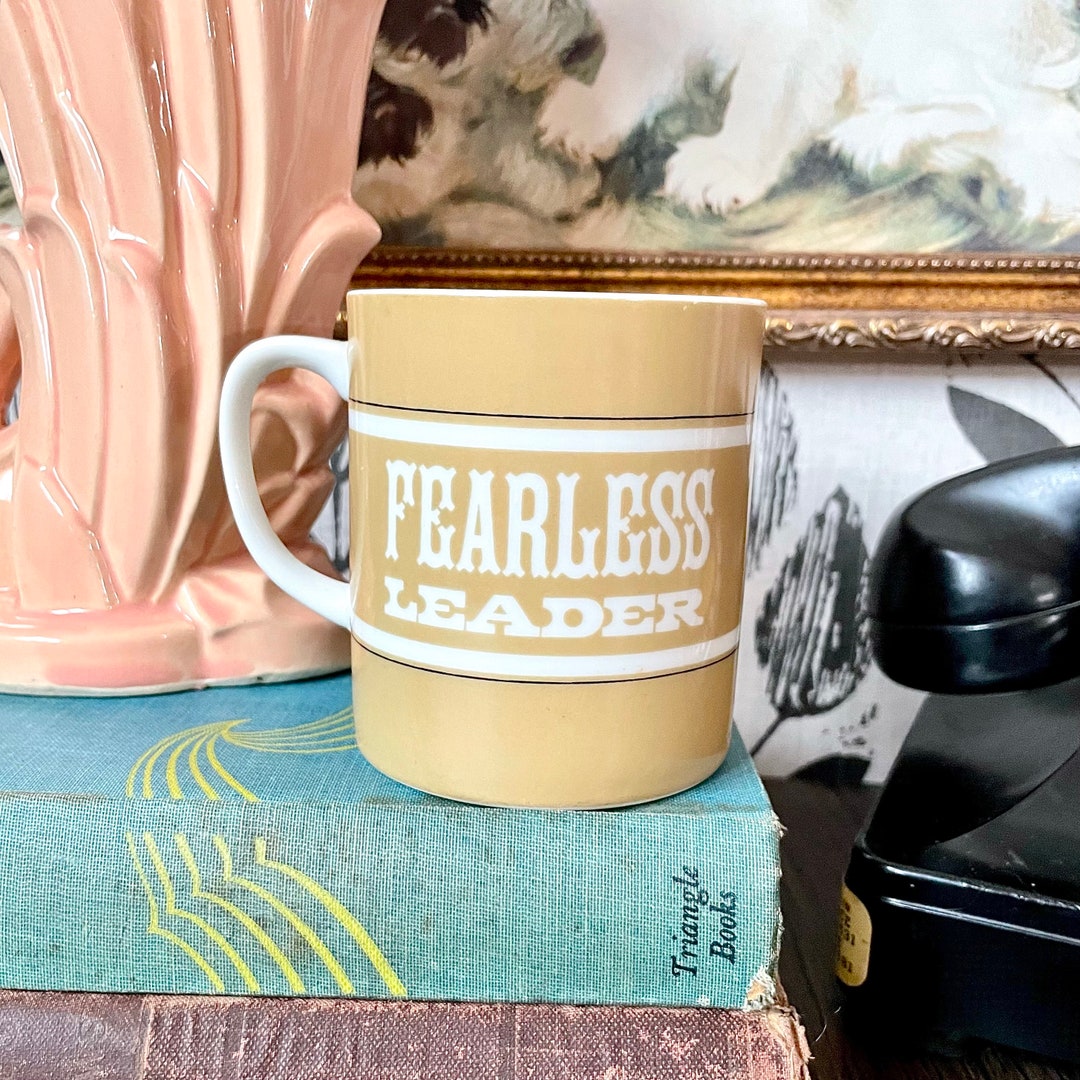 Vintage Fearless Leader Western Font Porcelin Coffee Cup Mug - Etsy