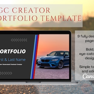 Cars Inspired UGC Portfolio Template | Content Creator Media Kit | BMW ...