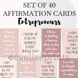 Affirmation Cards Set for Entrepreneurs inspirational Positive Daily ...
