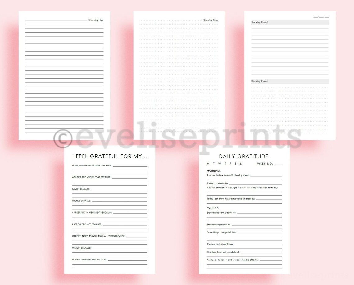 Journaling Pages Clean & Minimalist Design A4 A5 A6 - Etsy