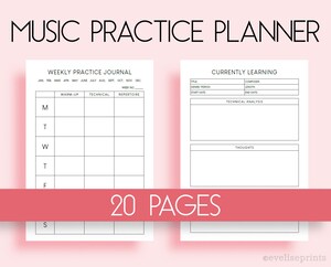 Music Practice Planner Printable Musician Journal Piano - Etsy Canada