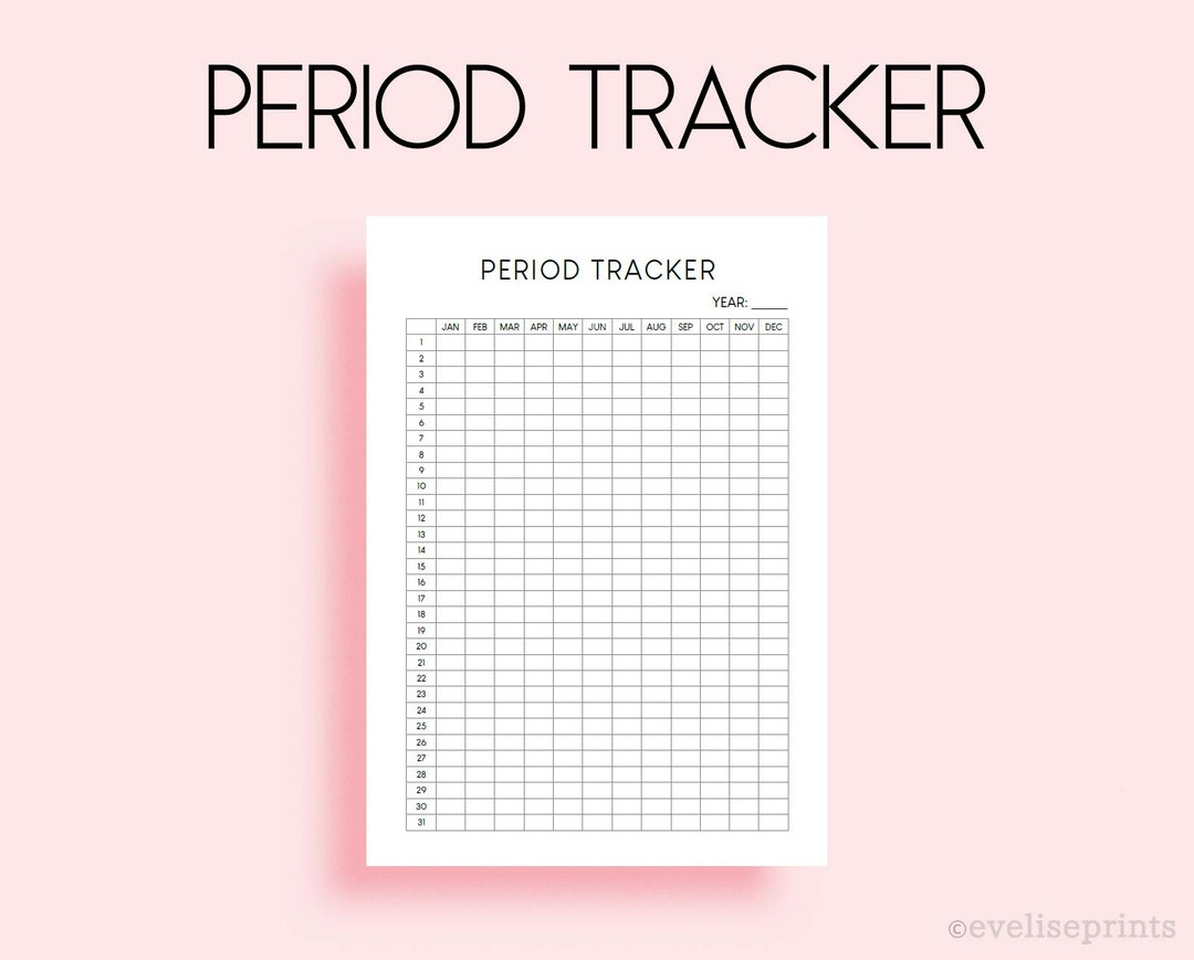 Period Tracker Clean & Minimalist Design A4, A5, A6 Printable - Etsy