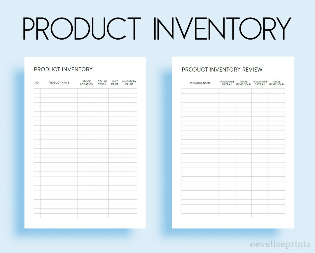 Product Inventory Small Business Form Clean & Minimalist Design A4, A5 ...