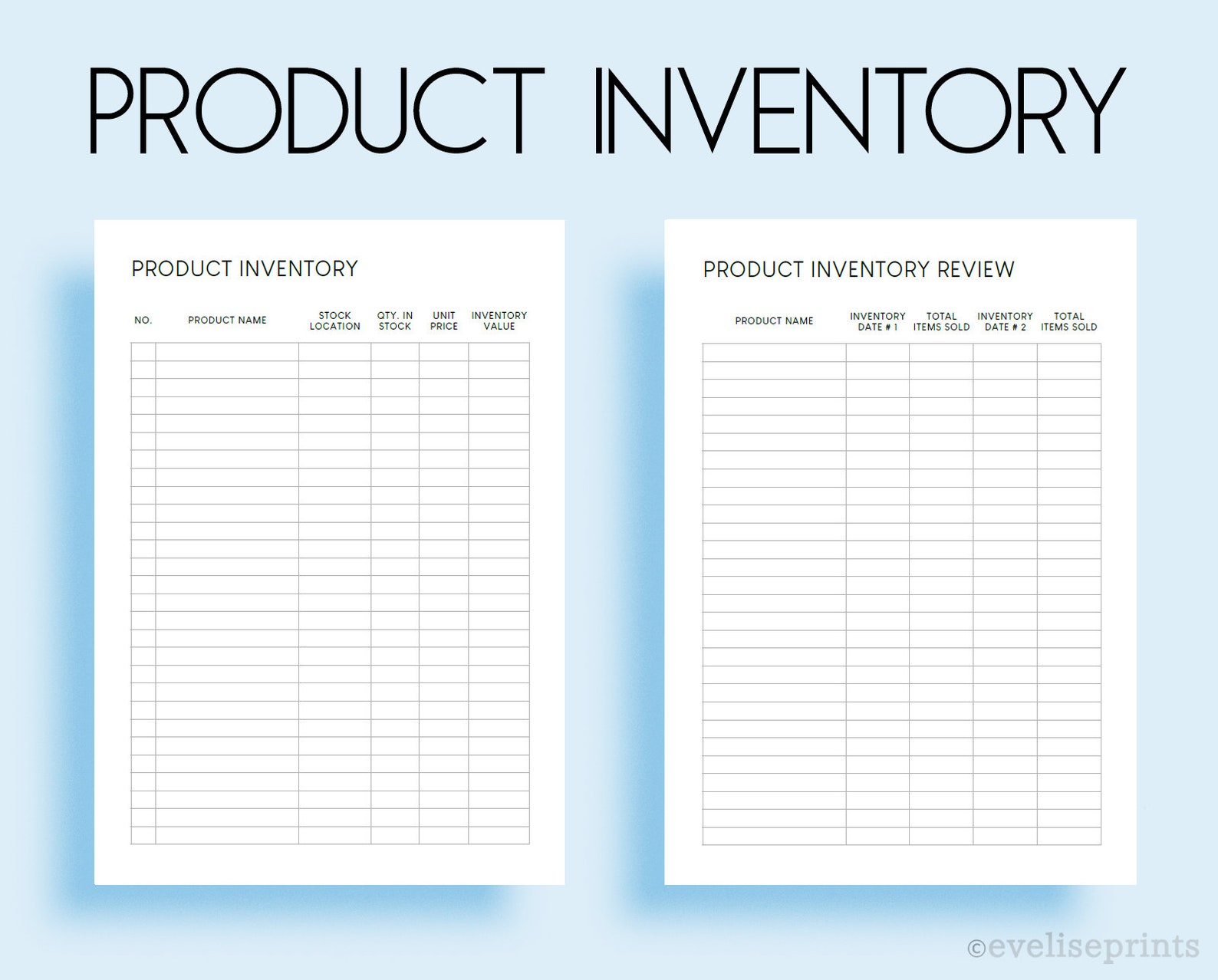 Product Inventory Small Business Form Clean & Minimalist Design A4, A5 ...