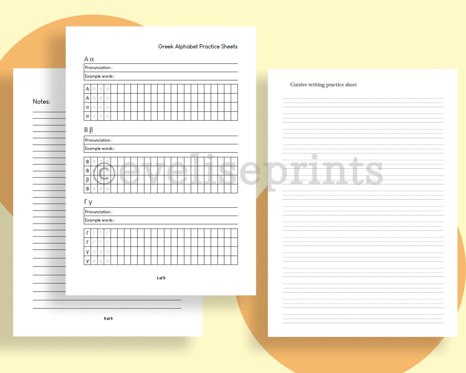 Greek Modern Greek Alphabet Study Pack Practice Sheets, Alphabet Charts ...