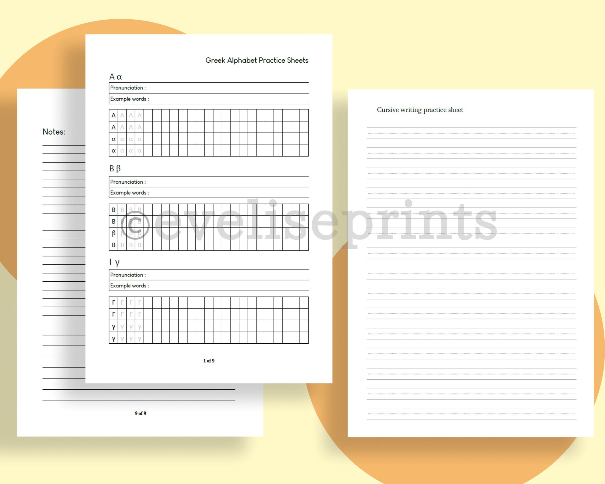 Greek Modern Greek Alphabet Study Pack Practice Sheets, Alphabet Charts ...