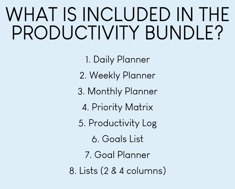 Productivity Bundle Clean & Minimalist Design A4, A5, A6 Printable ...