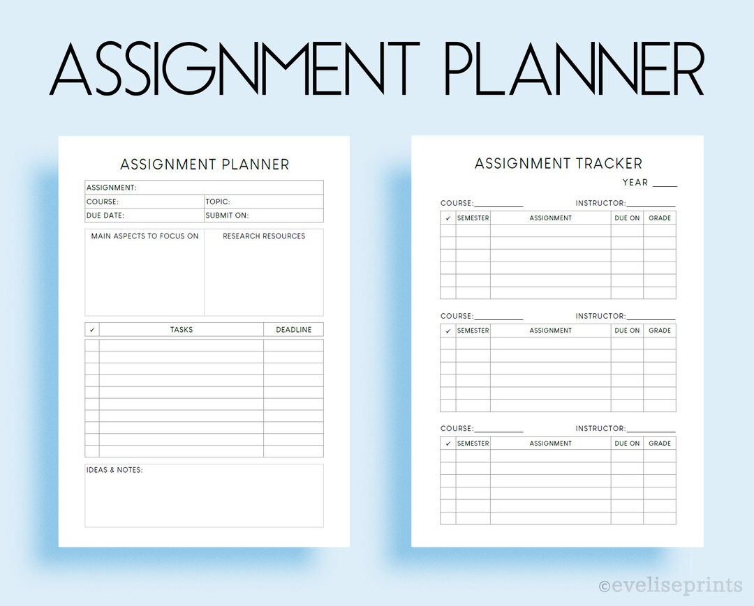 Assignment Planner college / University Academic Assignment Student ...
