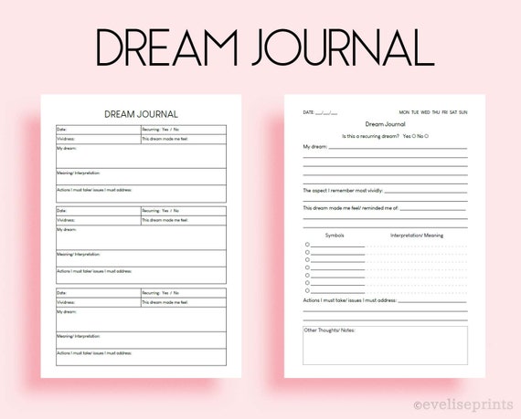 Dream Journal Clean & Minimalist Design A4 A5 A6 - Etsy