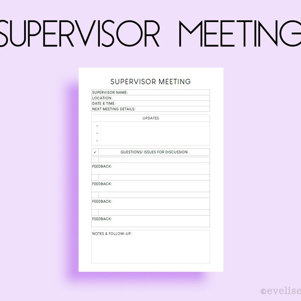 Supervisor Planner - Etsy