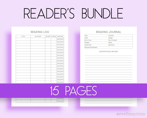 Reader's Bundle reading Log Reading Journal Reading | Etsy
