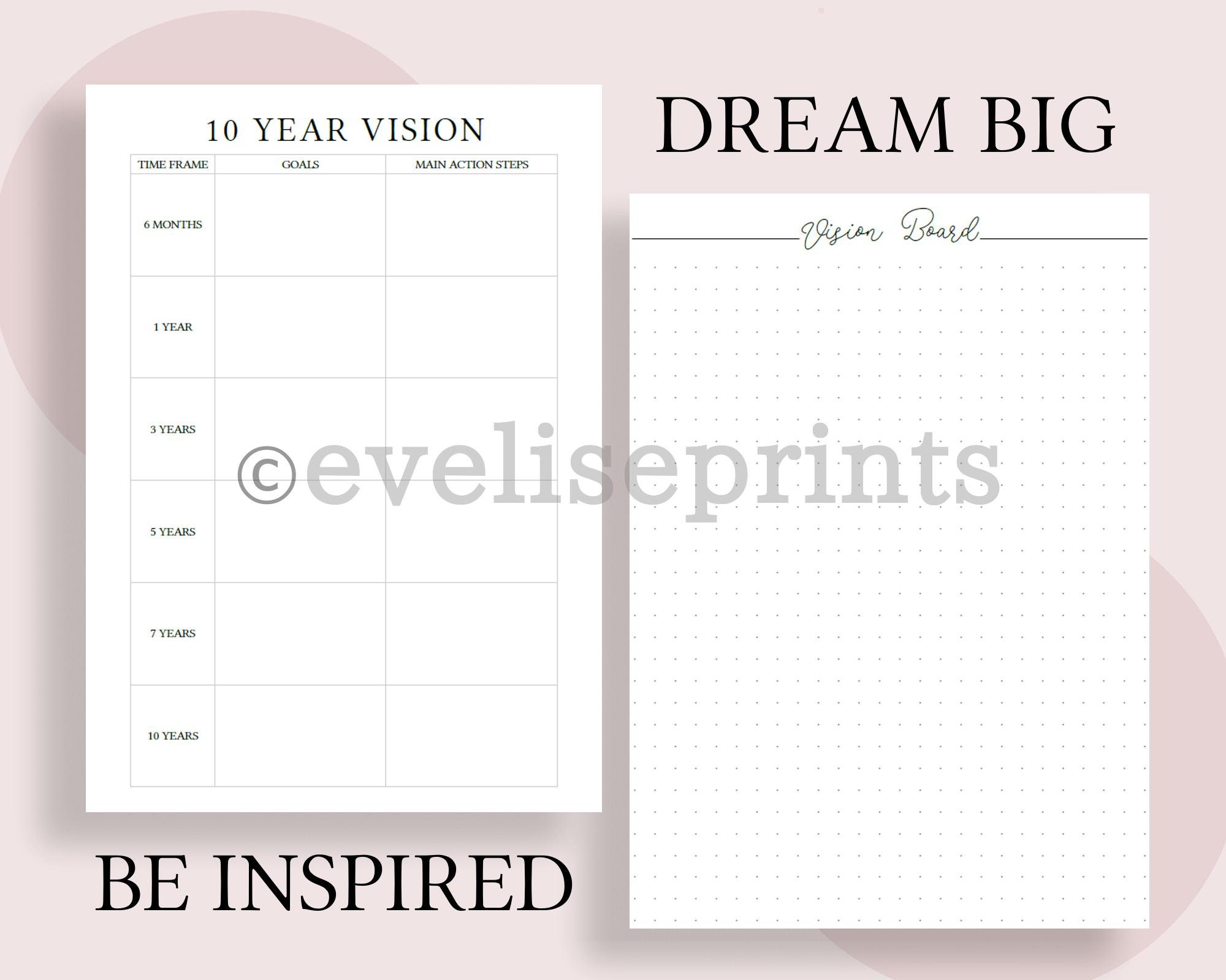 Dream Life Creator: Imagine Plan Achieve Ikigai Worksheets | Etsy