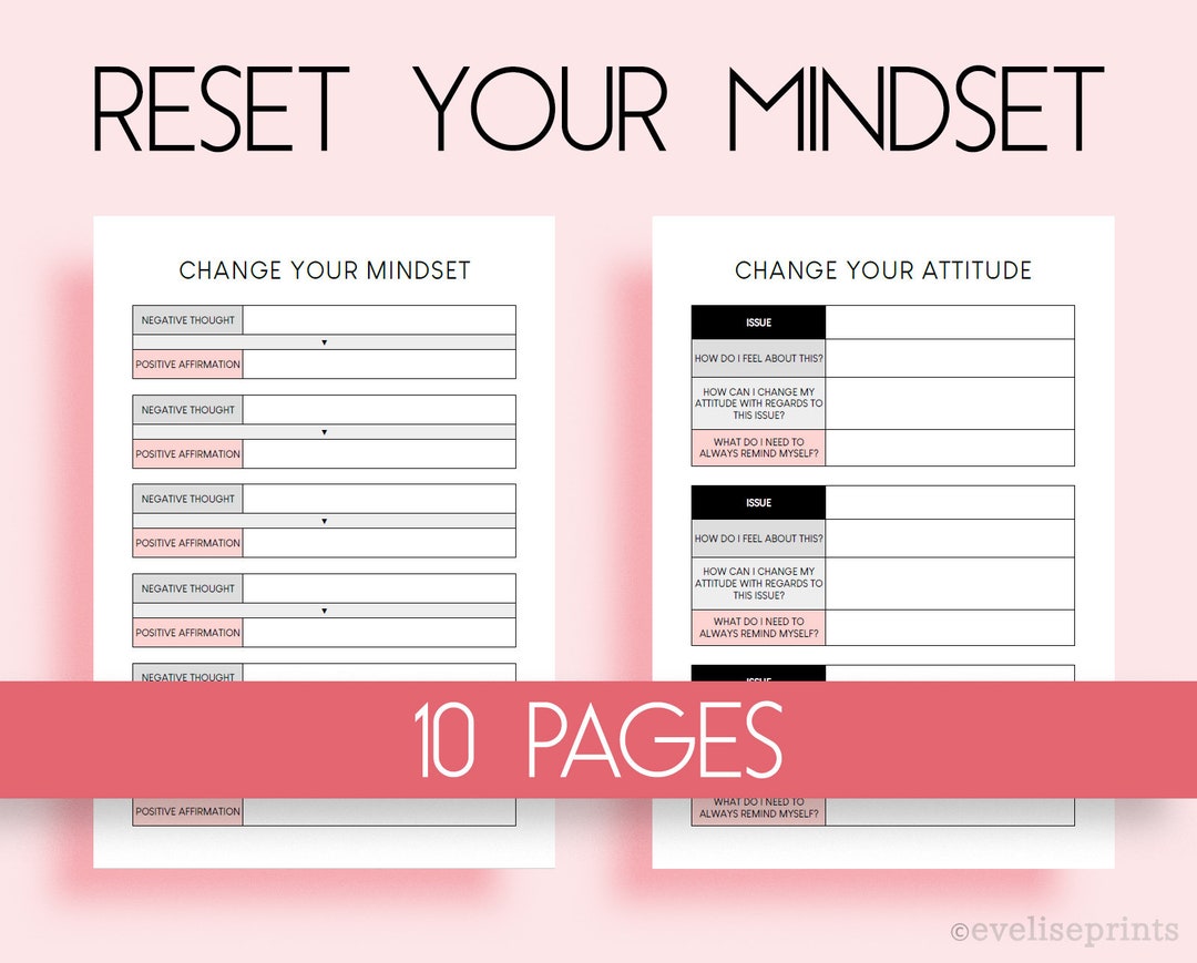 Reset Your Mindset Clean & Minimalist Design A4 A5 A6 - Etsy