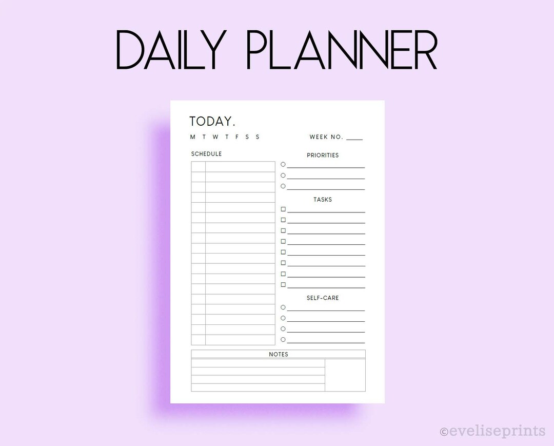Daily Planner Clean & Minimalist Design A4, A5, A6 Printable - Etsy