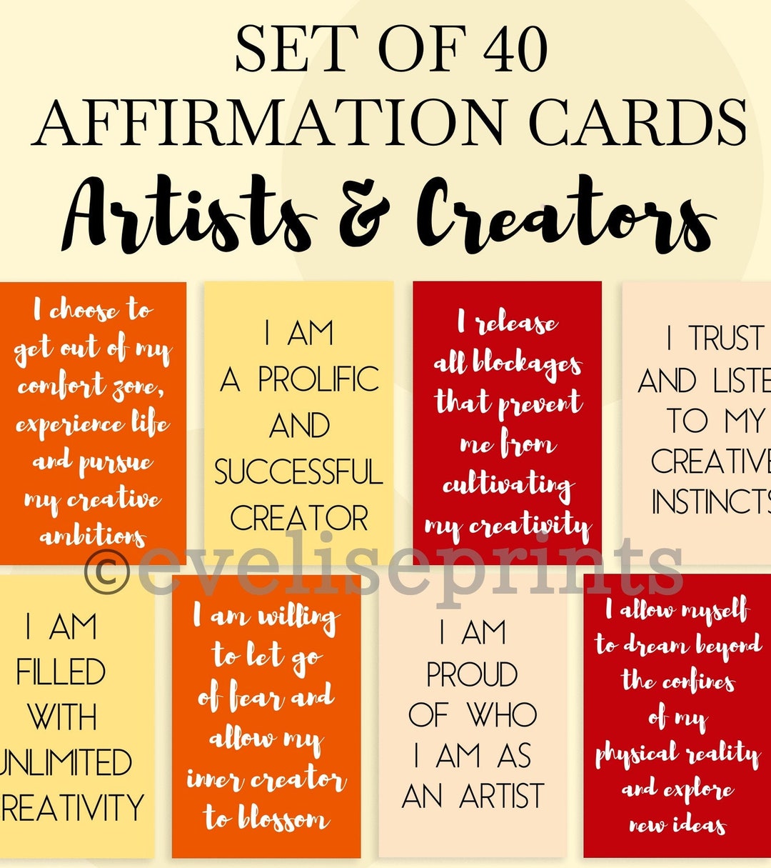 Affirmation Cards Set for Creativity Artists Musicians - Etsy