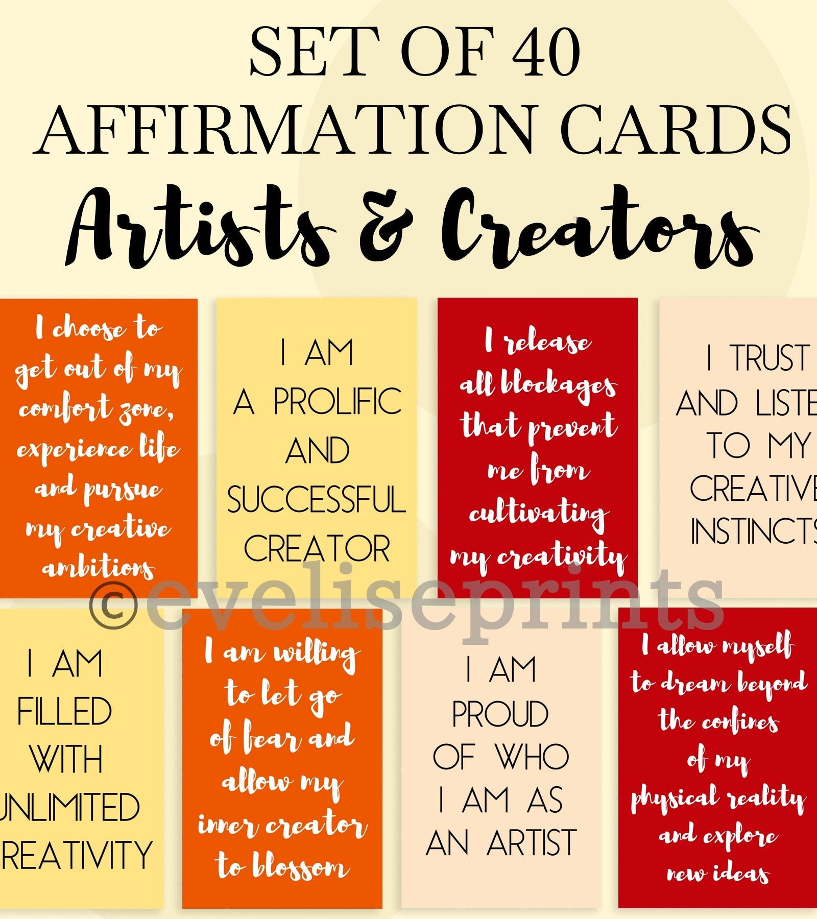Affirmation Cards Set for Creativity Artists Musicians - Etsy