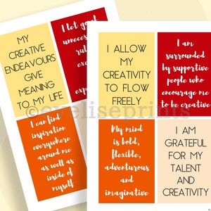 Affirmation Cards Set for Creativity Artists Musicians - Etsy