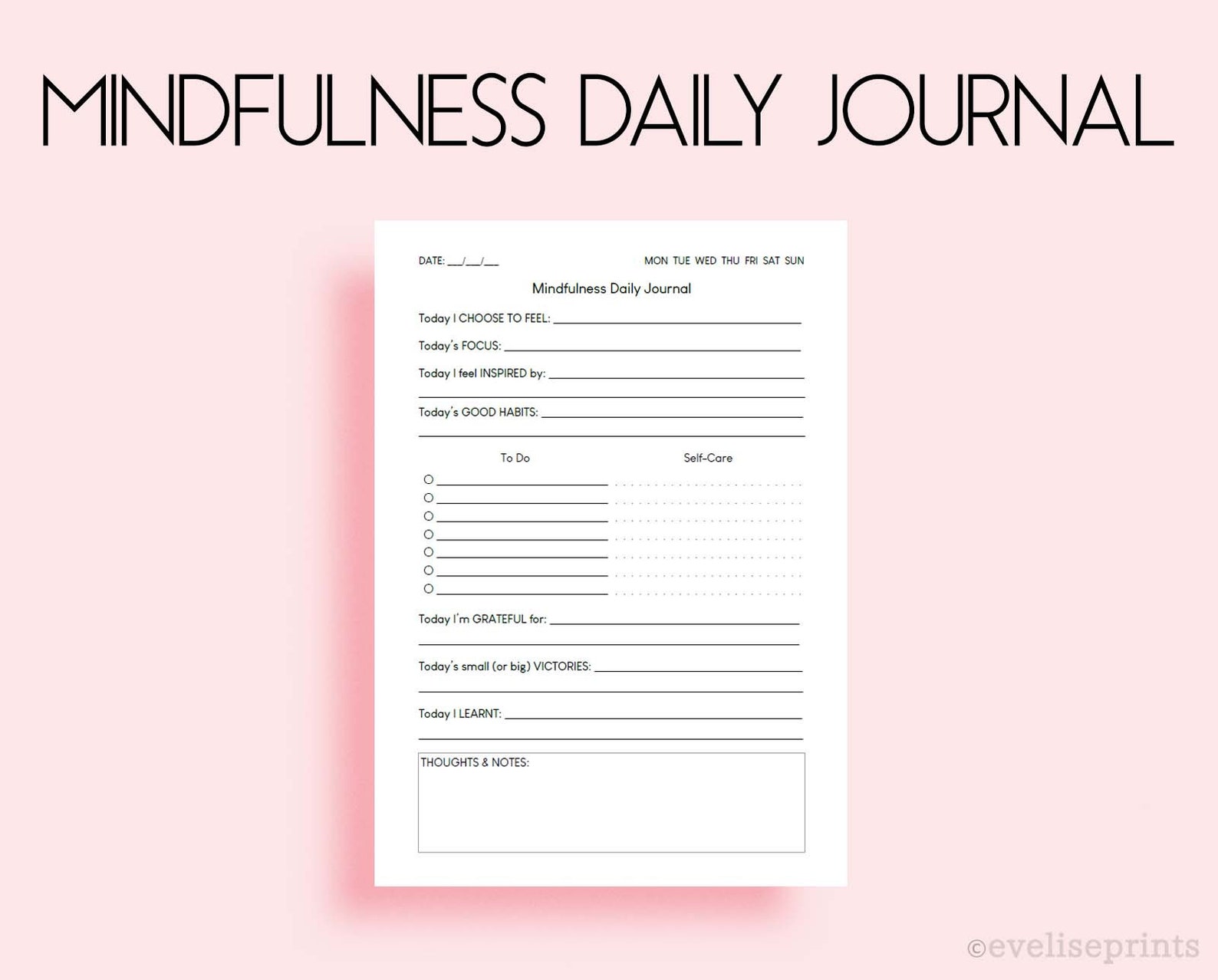 Mindfulness Daily Journal Clean & Minimalist Design A4, A5, A6 ...