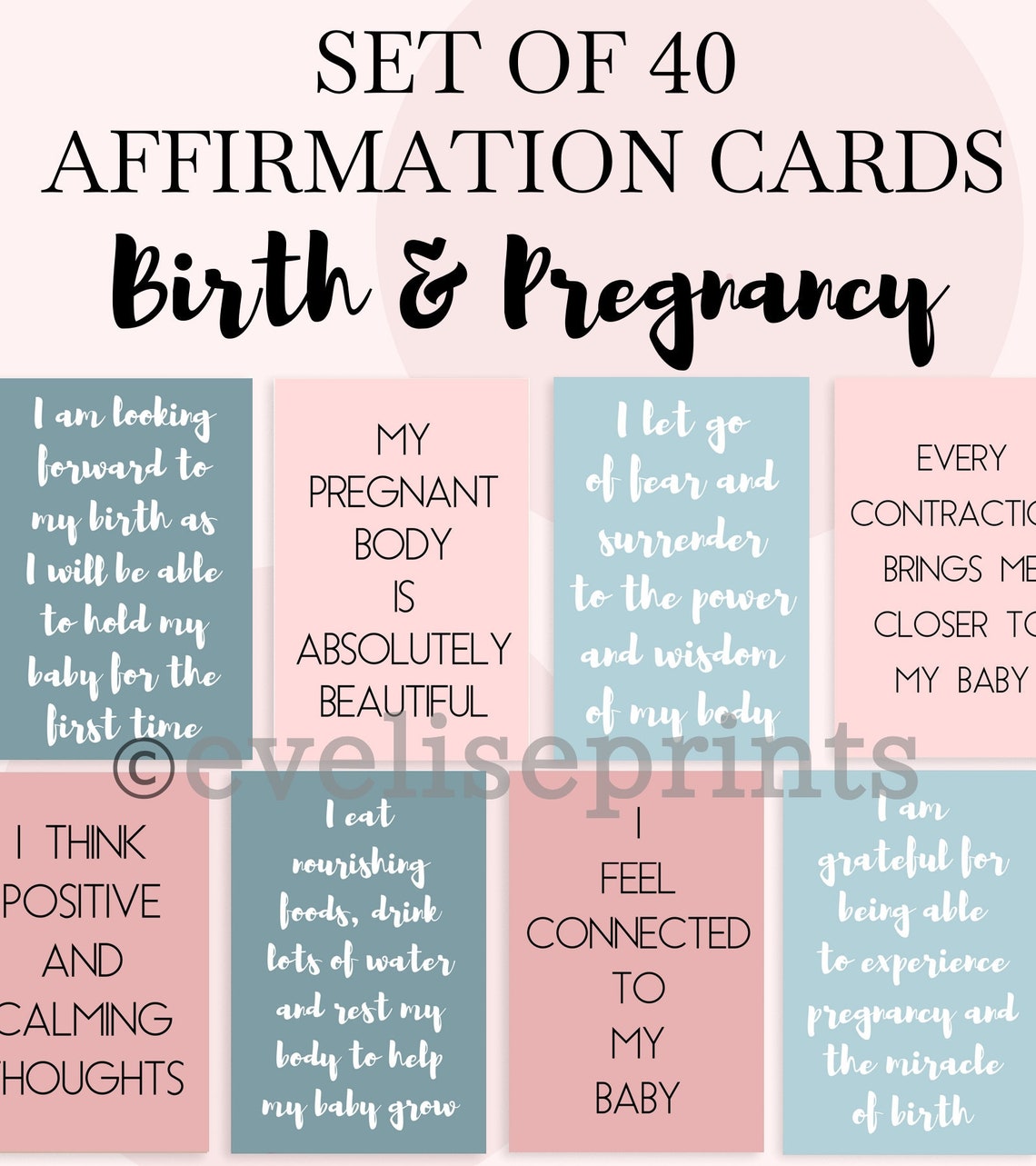 Affirmation Cards Set for Pregnancy & Birth inspirational Positive ...