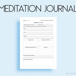 Meditation Journal Clean & Minimalist Design A4, A5, A6 Printable - Etsy