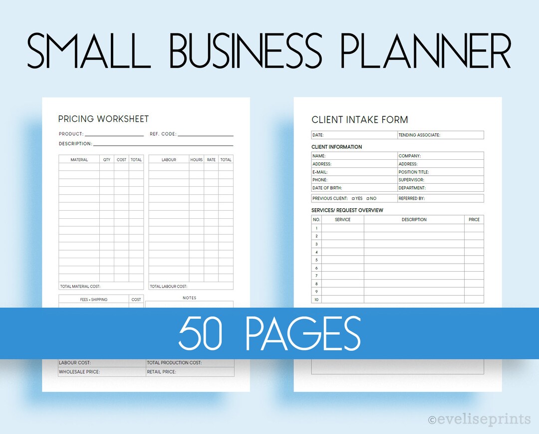 Complete Small Business Planner 50 Pages Clean & Minimalist Design A4 ...
