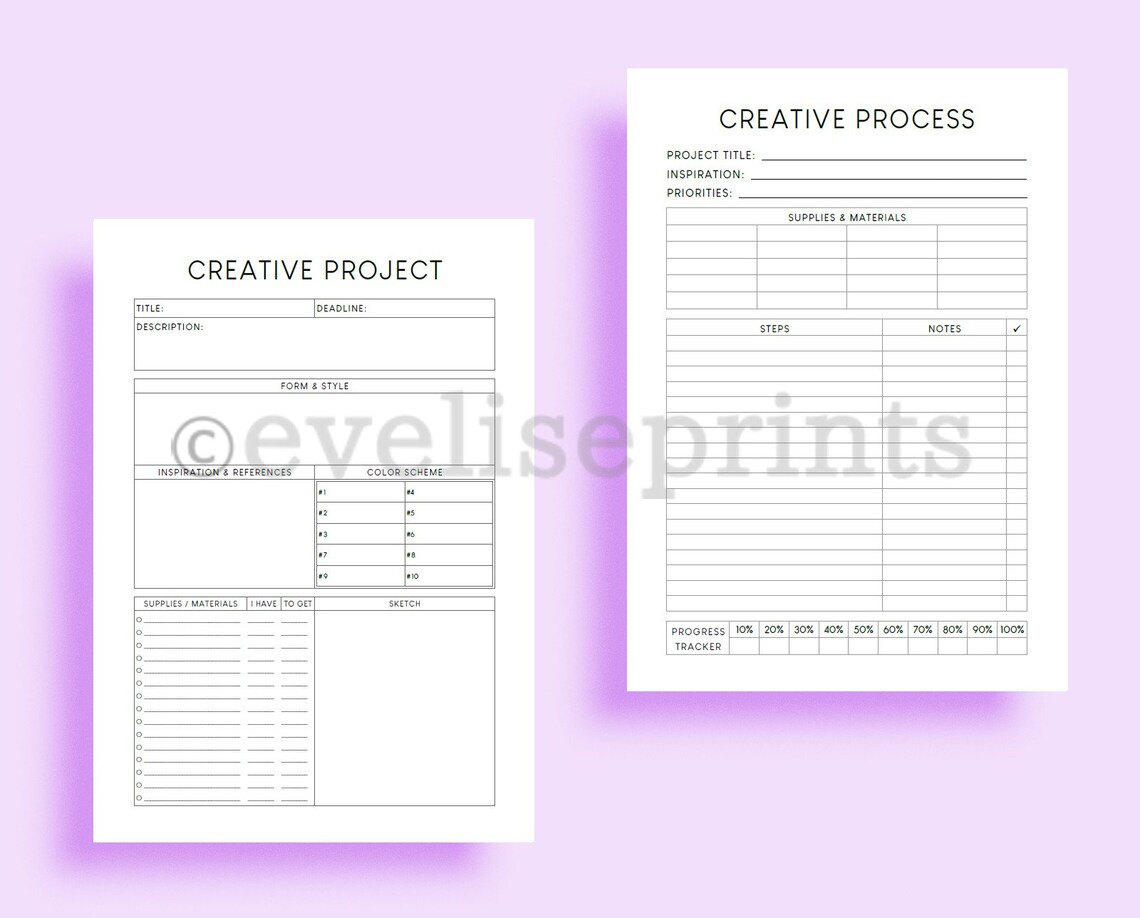 Artist's Planner / Creative Project Planner Clean & | Etsy