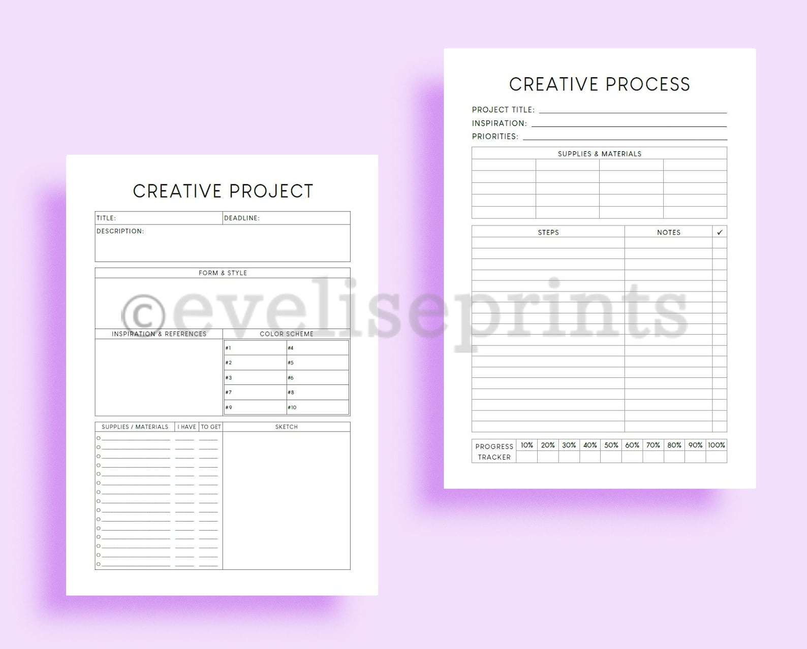 Artist's Planner / Creative Project Planner Clean & - Etsy