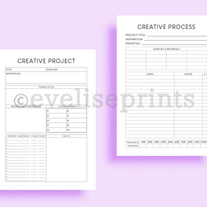 Artist's Planner / Creative Project Planner Clean & Minimalist Design ...