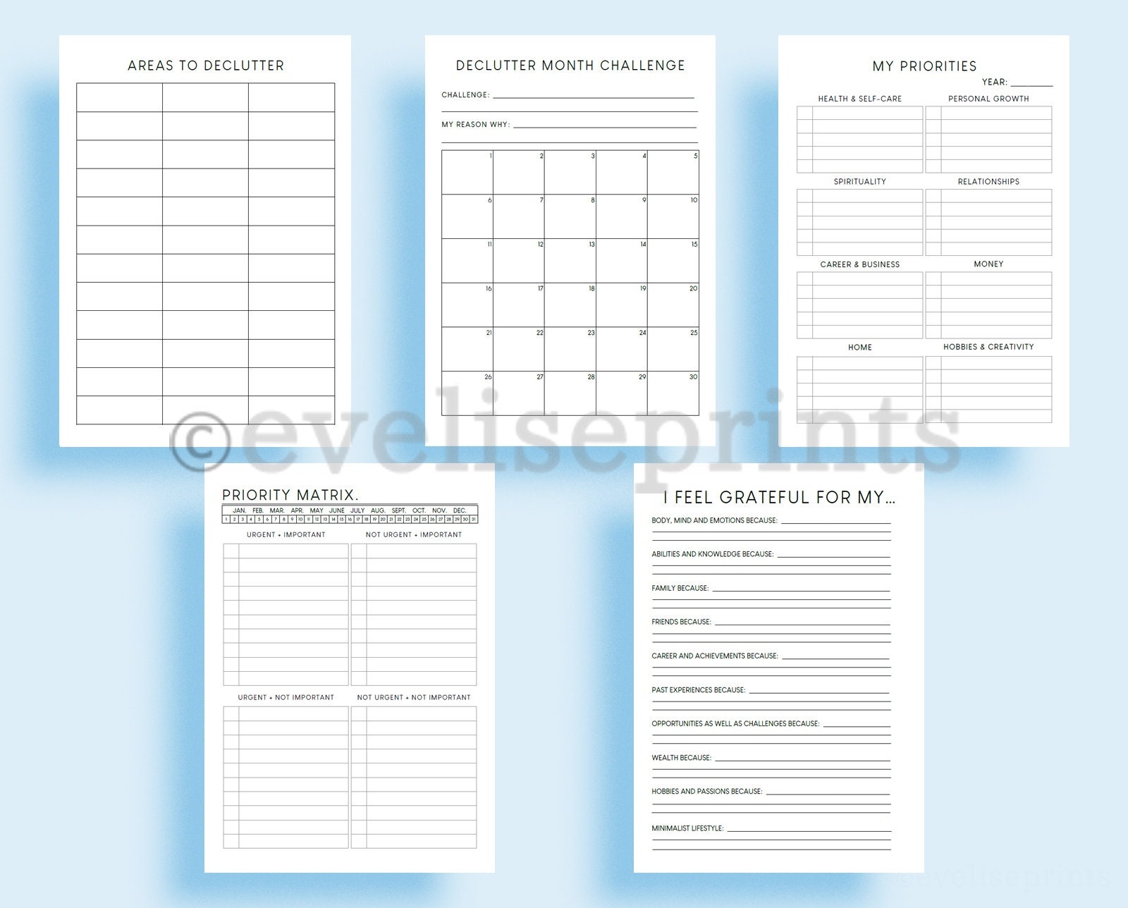 Minimalist's Bundle Clean & Minimalist Design A4, A5, A6 Printable ...