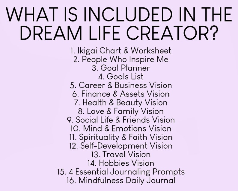 Dream Life Creator: Imagine, Plan, Achieve Clean & Minimalist Design A4 ...