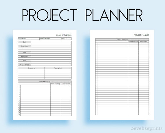 Project Planner/ Manager Clean & Minimalist Design A4 A5 - Etsy