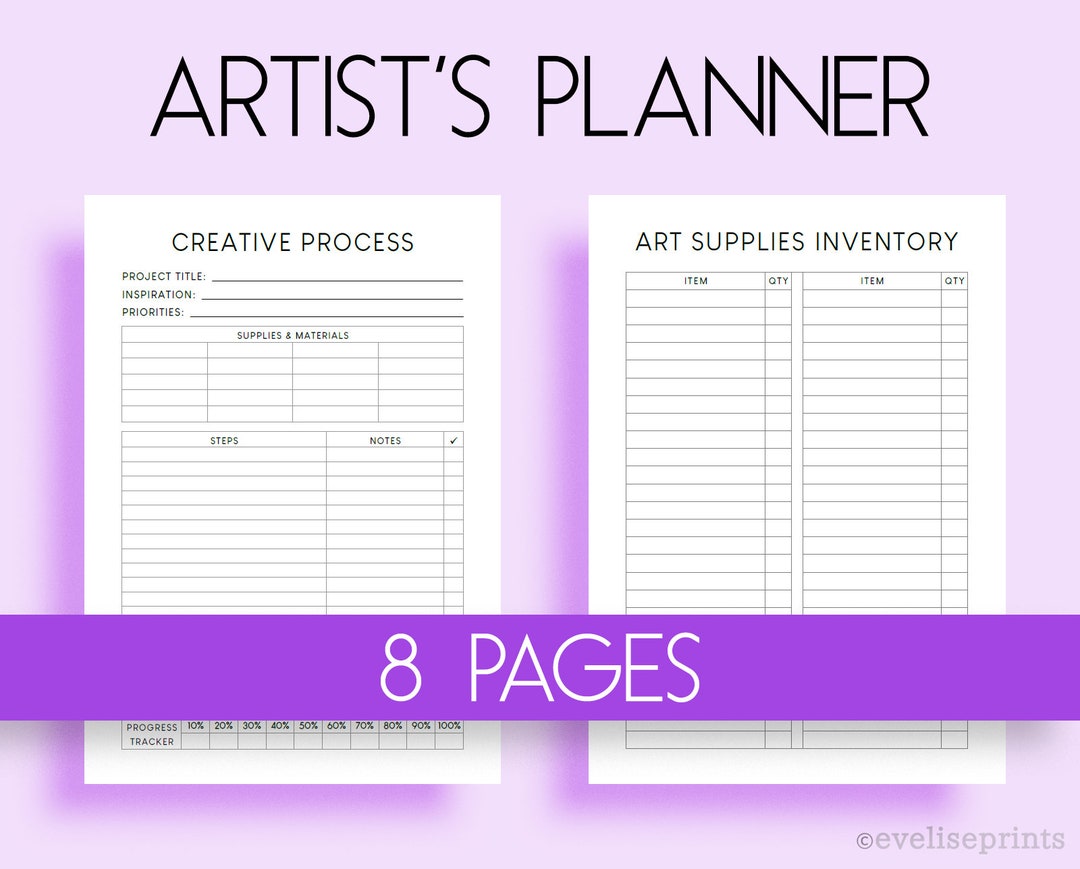 Artist's Planner / Creative Project Planner Clean & Minimalist Design ...
