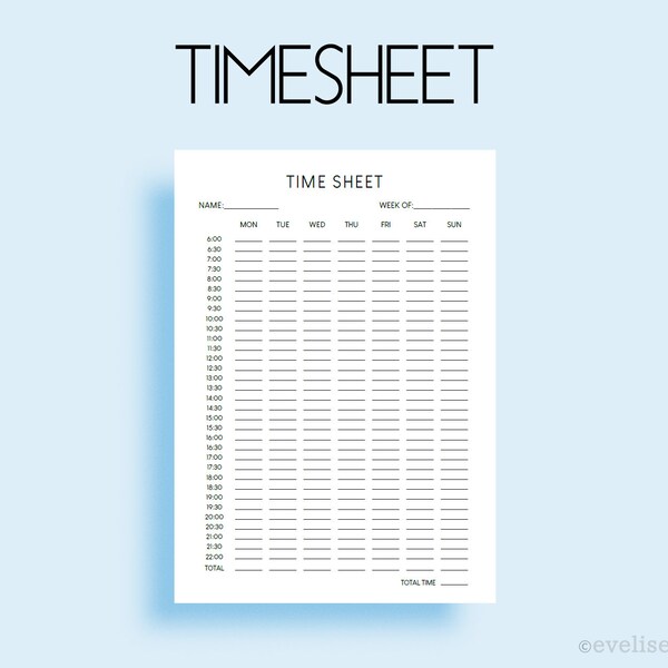 Cleaning Timesheet - Etsy UK