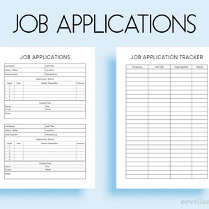 Job Applications Tracker Clean & Minimalist Design A4, A5, A6 Printable ...