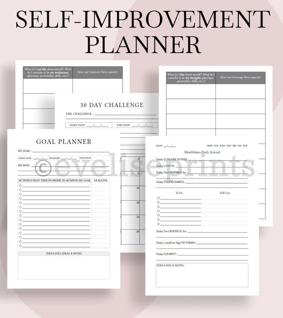 Self-Improvement Planner Printable Pages | Etsy