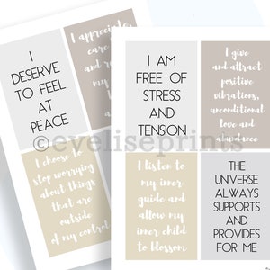 Affirmation Cards Set for Balance, Inner Peace & Stress Management ...
