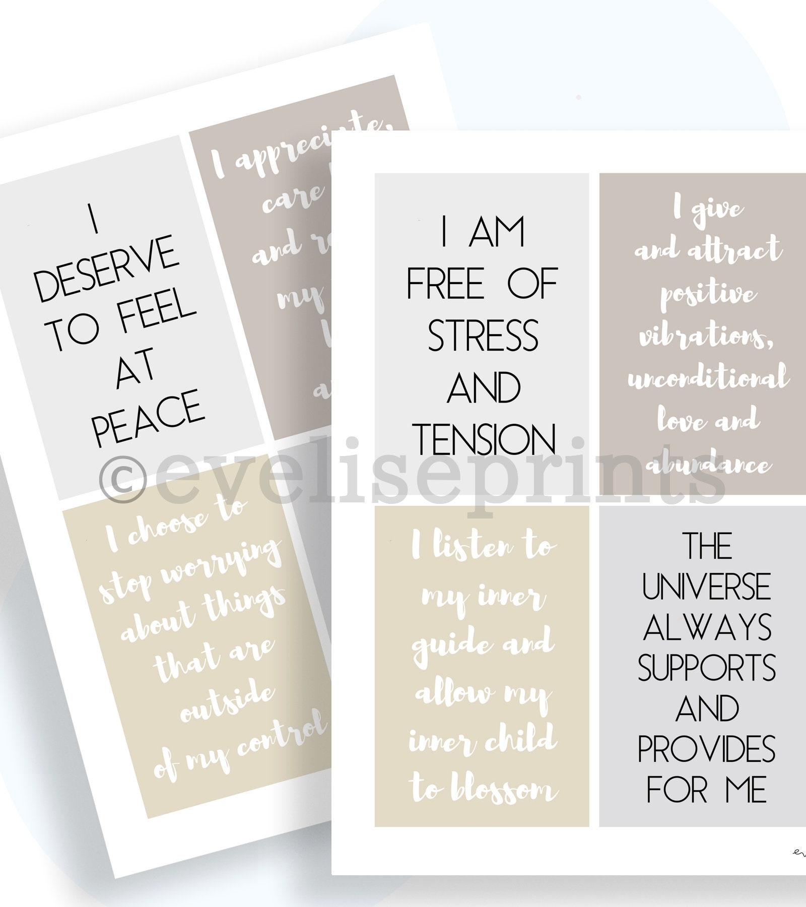 Affirmation Cards Set for Balance, Inner Peace & Stress Management ...