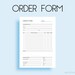 Order Form Clean & Minimalist Design A4, A5, A6 Printable - Etsy