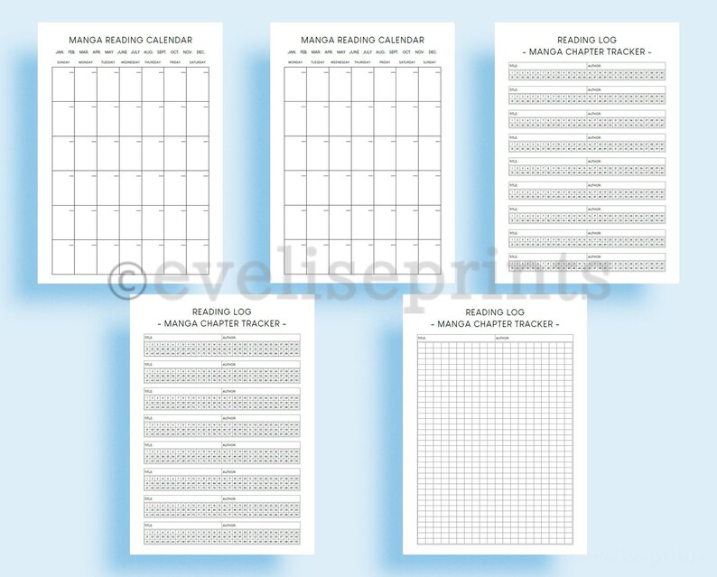 Manga Planner Clean & Minimalist Design A4 A5 A6 - Etsy