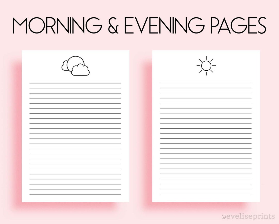 Morning & Evening Pages Minimalist Design A4, A5, A6 Printable - Etsy