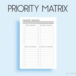 Priority Matrix Daily Task Planner Clean & Minimalist Design A4, A5, A6 ...