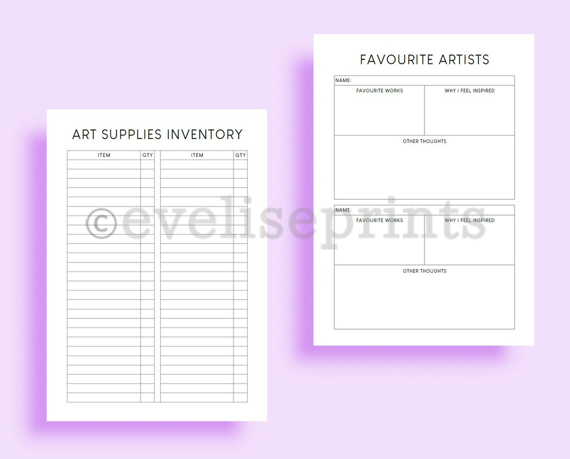 Artist's Planner / Creative Project Planner Clean & | Etsy