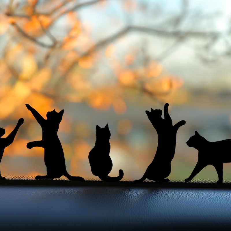 Cat Silhouette Car Decals - Etsy