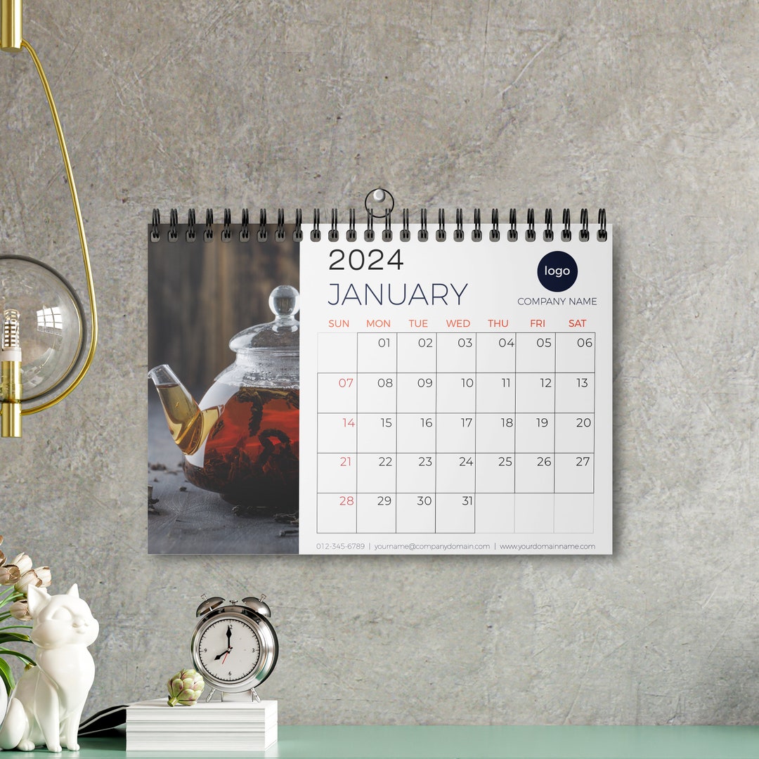 2024 Wall Calendar, Custom Company Calendar, Hanging Wall Calendar ...