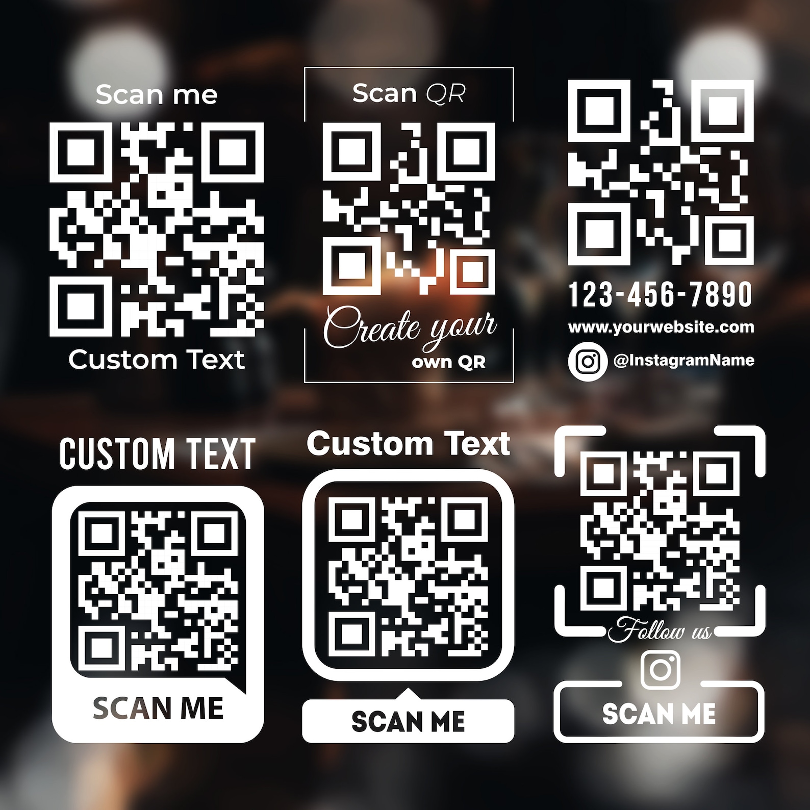 Custom QR Code Scan Me QR Code Custom Text Social Media - Etsy Canada