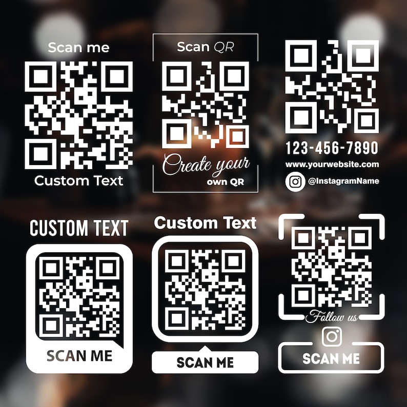 Custom QR Code Scan Me QR Code Custom Text Social Media - Etsy