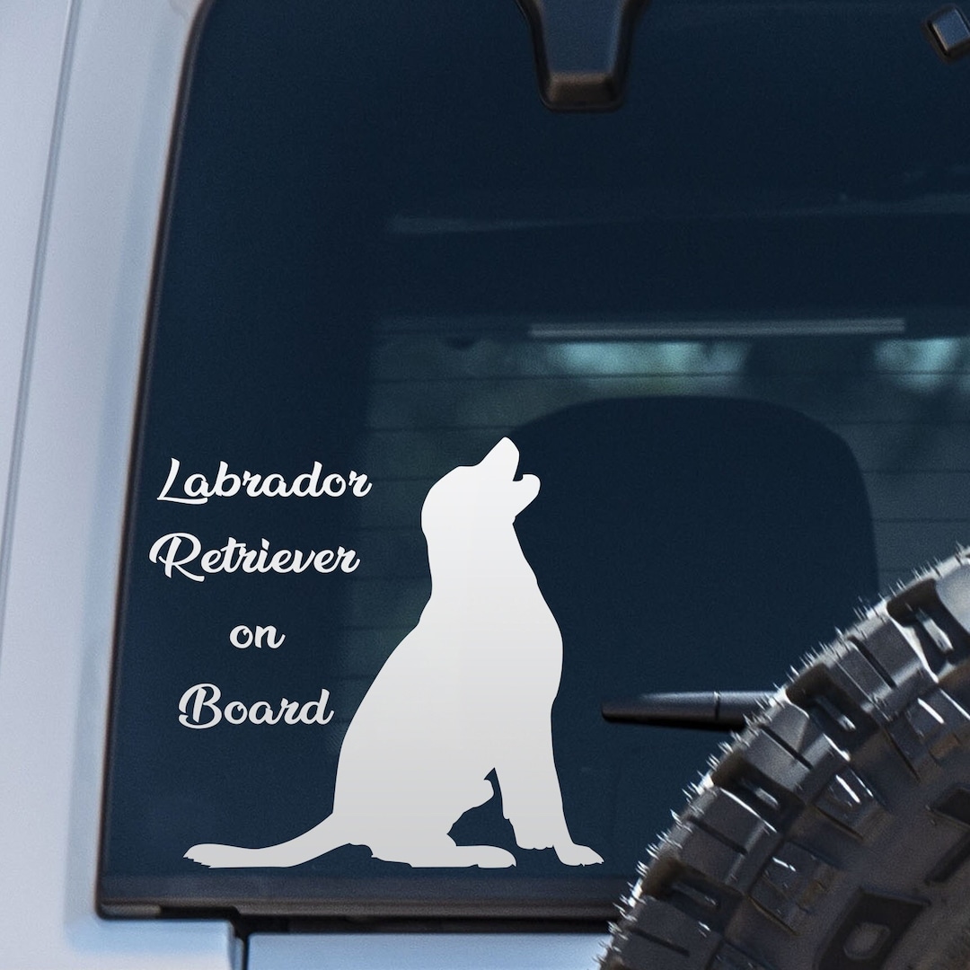 2-pack Labrador Retriever on Board Sign Vinyl Sticker for Car Trucks ...