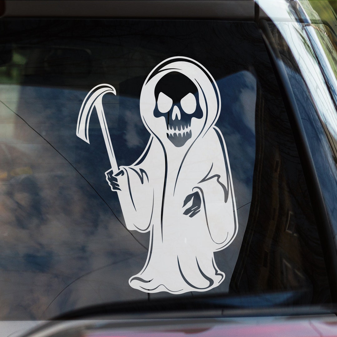 Grim Reaper Decal, Halloween Grim Reaper Car Sticker, Halloween ...