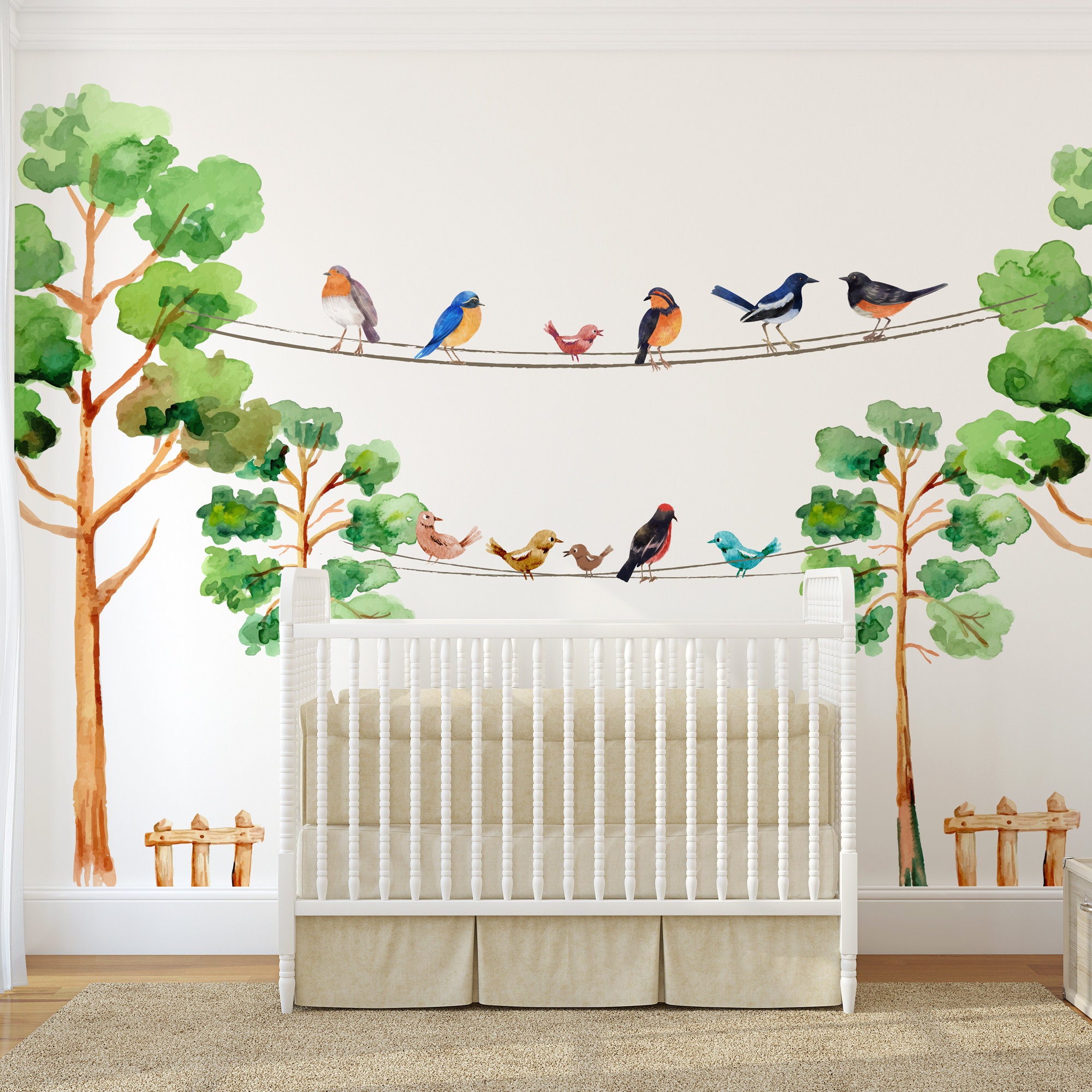 Forest Wall Decal Large Tree Decals Nursery Tree Decal W/ - Etsy