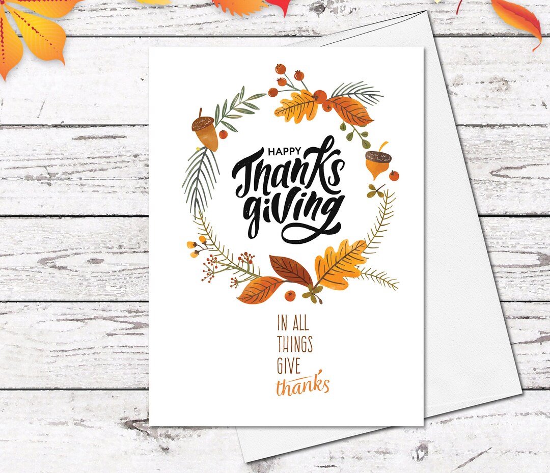 Supperb Thanksgiving Cards Set - in All Things Give Thanks Thanksgiving ...